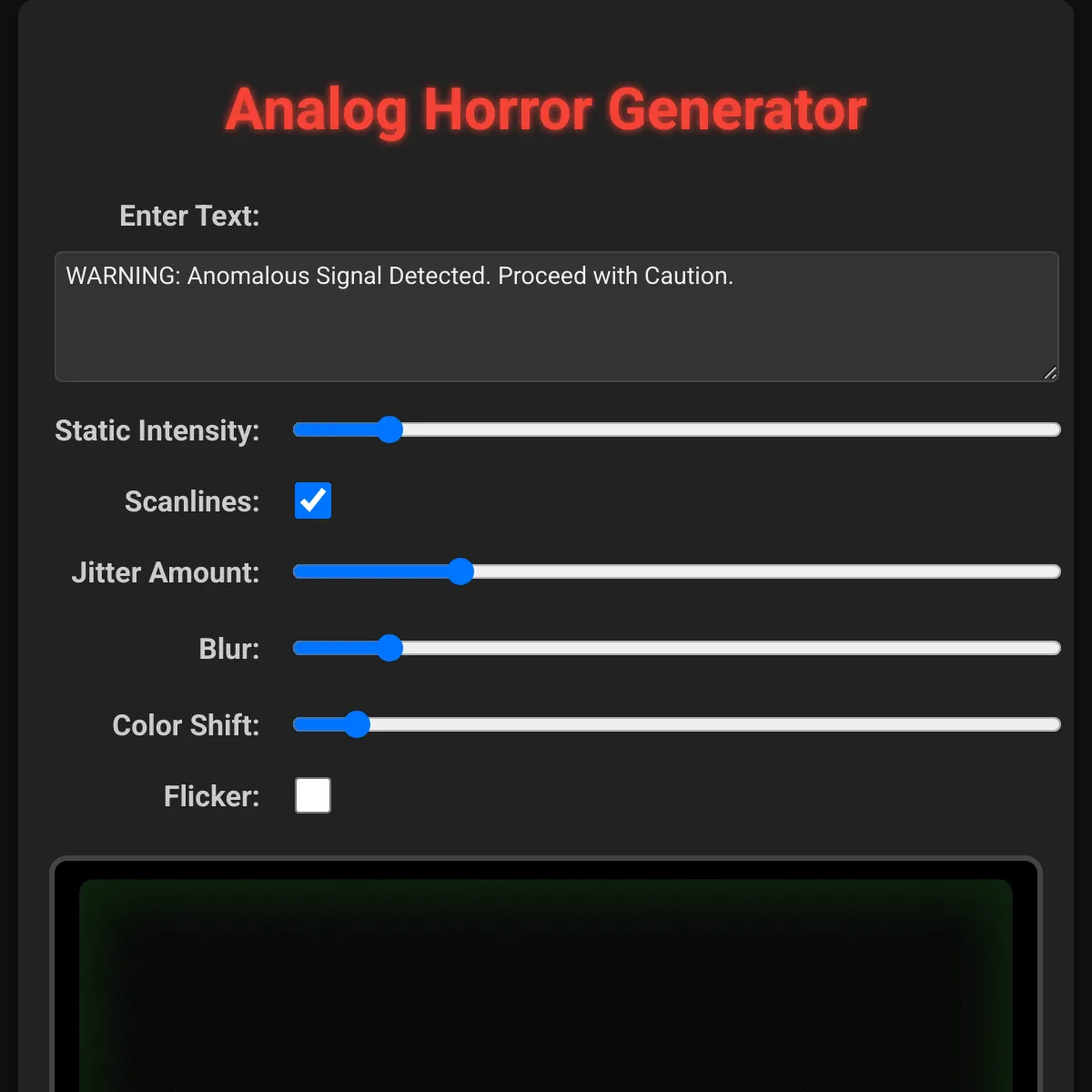 Analog Horror Generator
