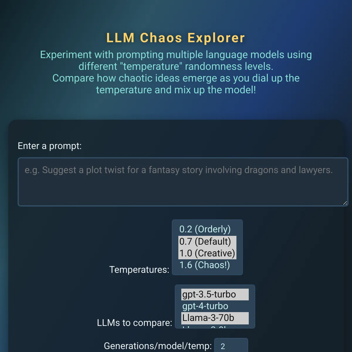 LLM Chaos Explorer