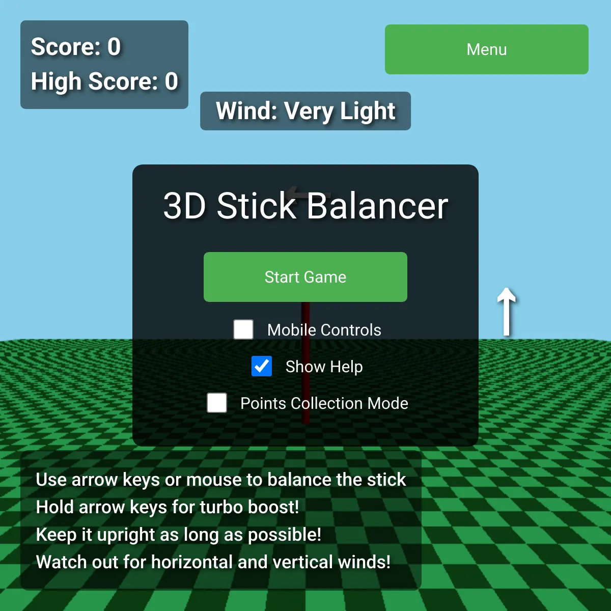 3D Stick Balancing Game