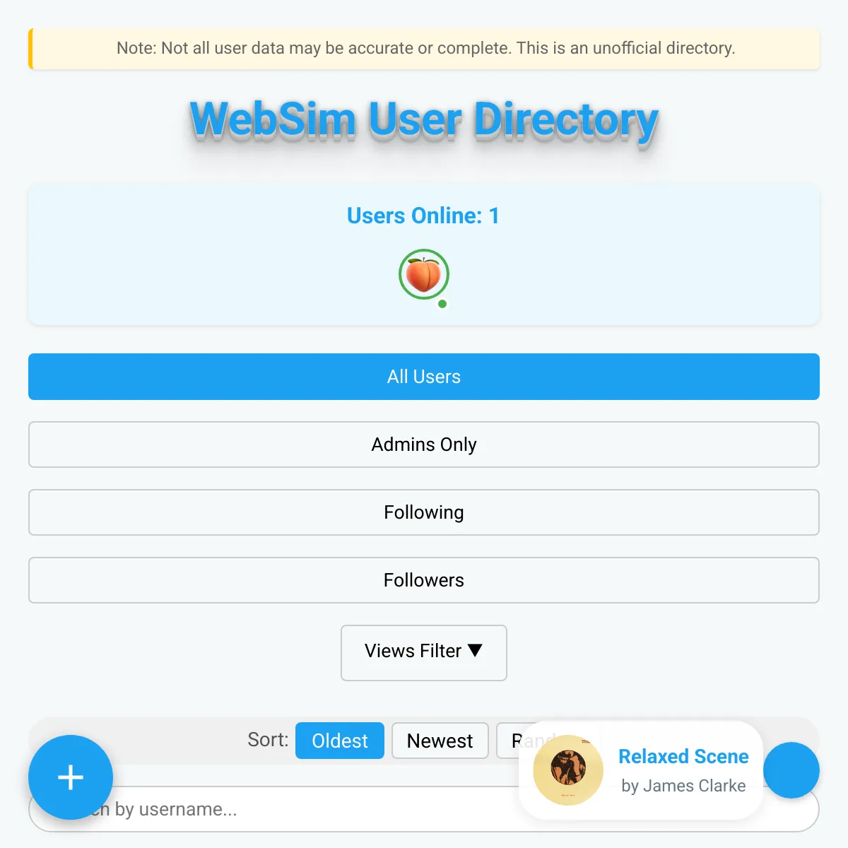 WebSim User Directory
