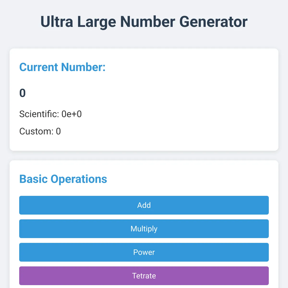 Ultra Large Number Generator