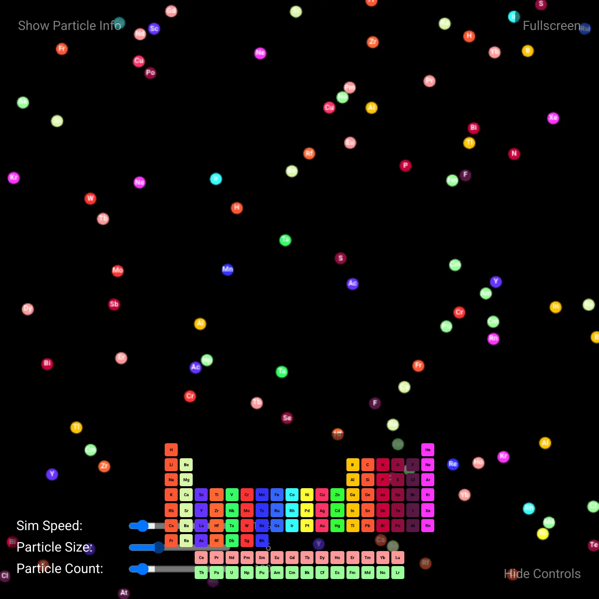 Expanded Periodic Table Particle Simulator V9