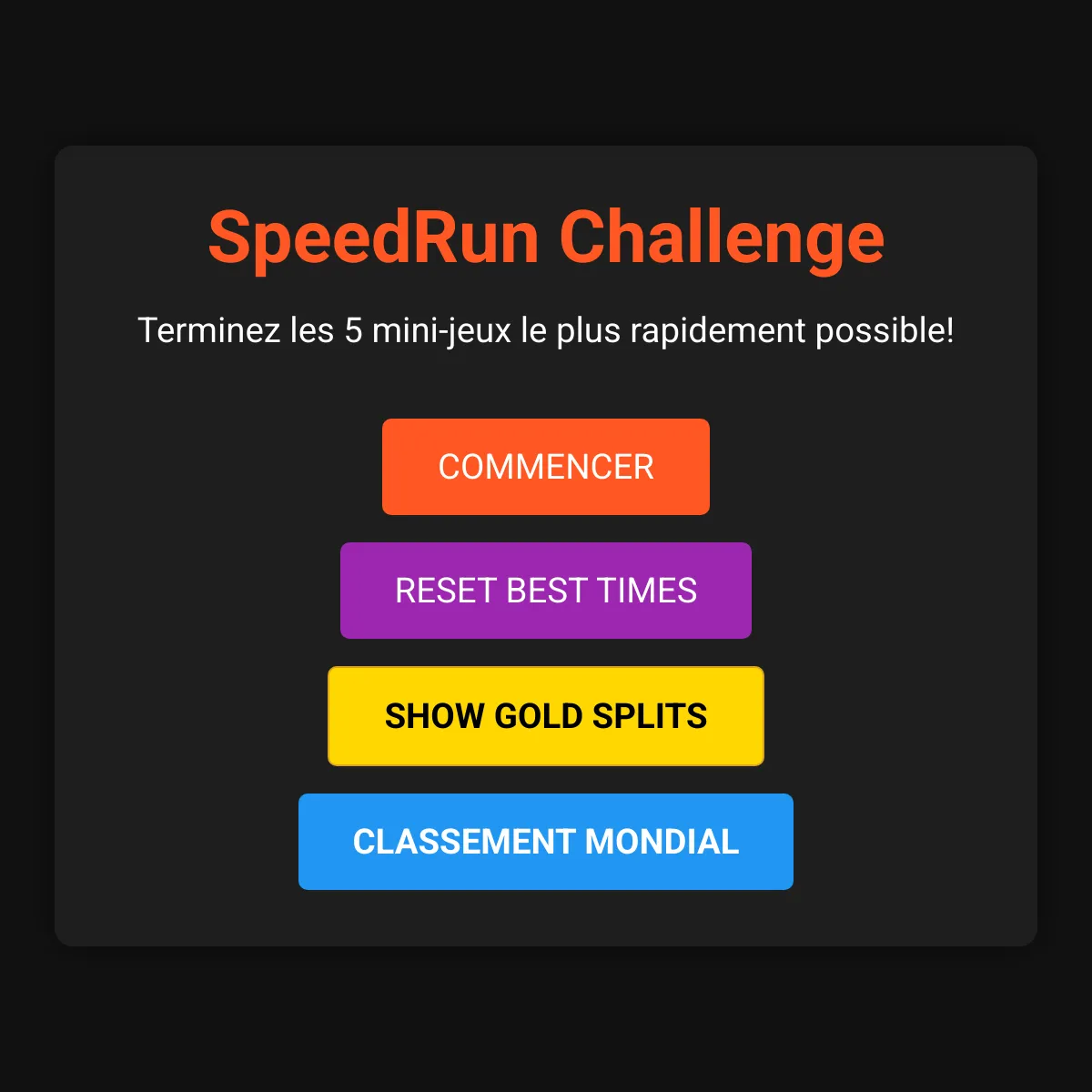 Speedrun Challenge