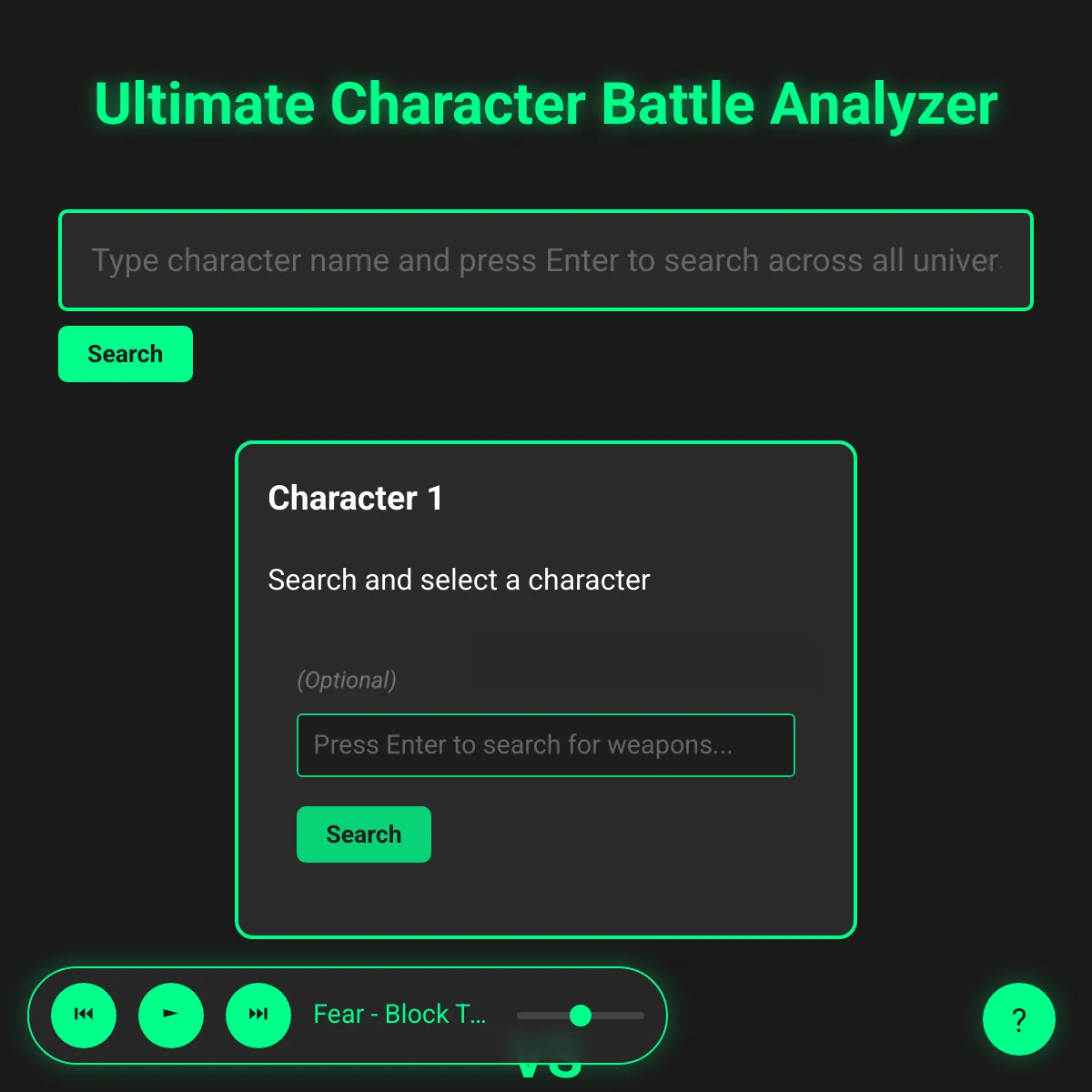 Ultimate Character Battle Analyzer