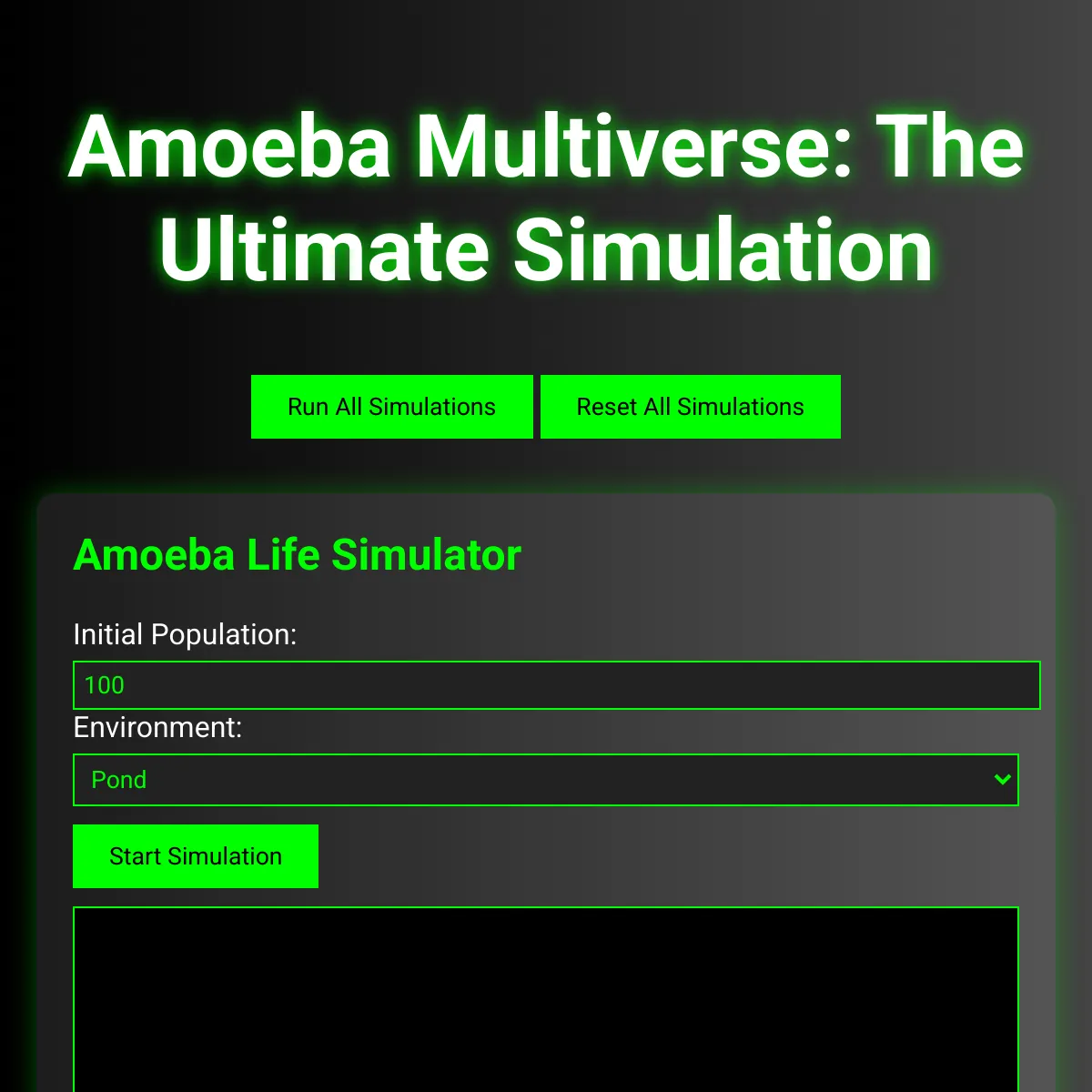 Amoeba Multiverse: The Ultimate Simulation