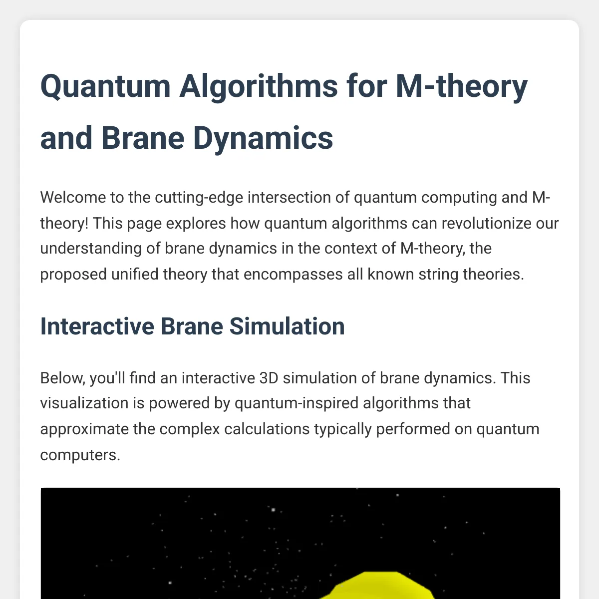 Quantum Algorithms for M-theory and Brane Dynamics