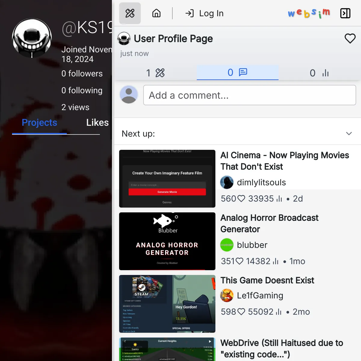 @Sillyo's Profile – websim.com