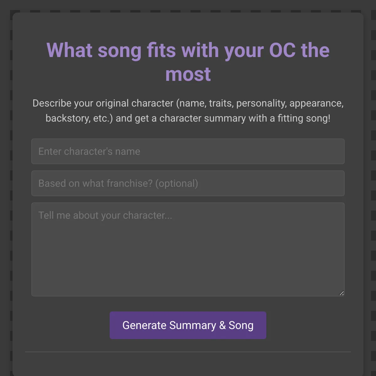 OC Song Matcher