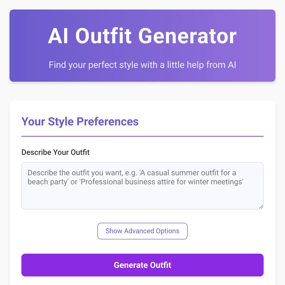 AI Outfit Generator