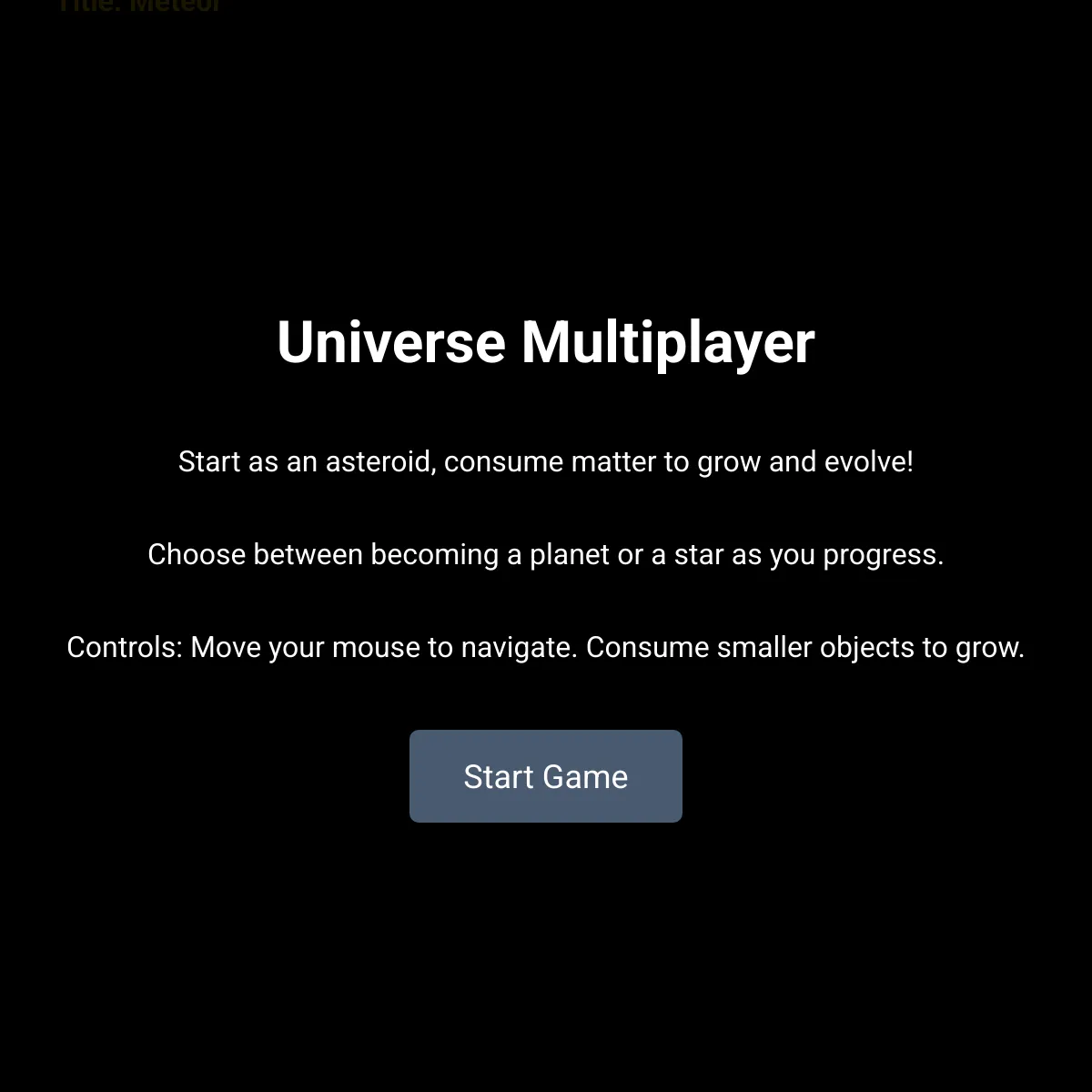Universe Multiplayer Game