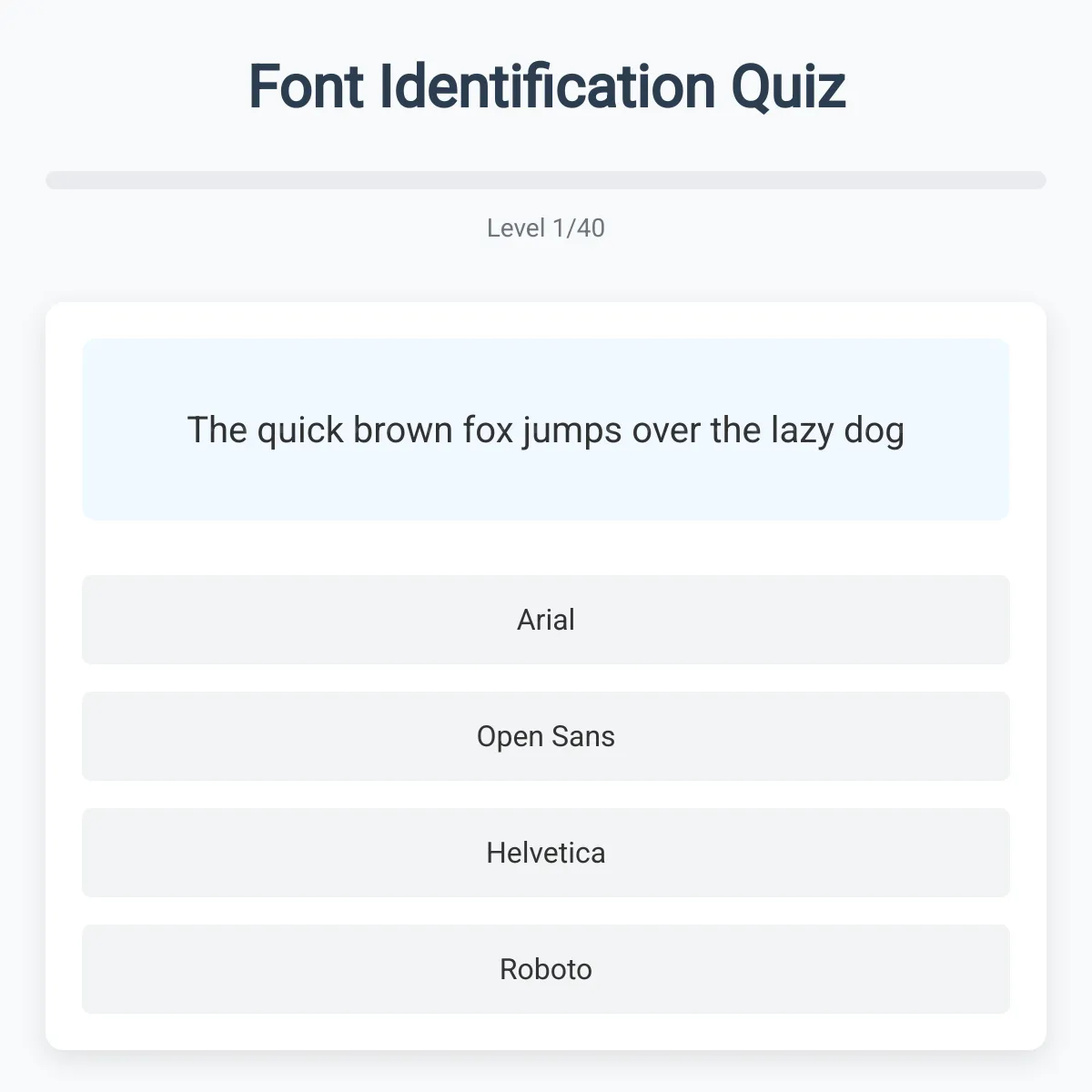 Font quiz
