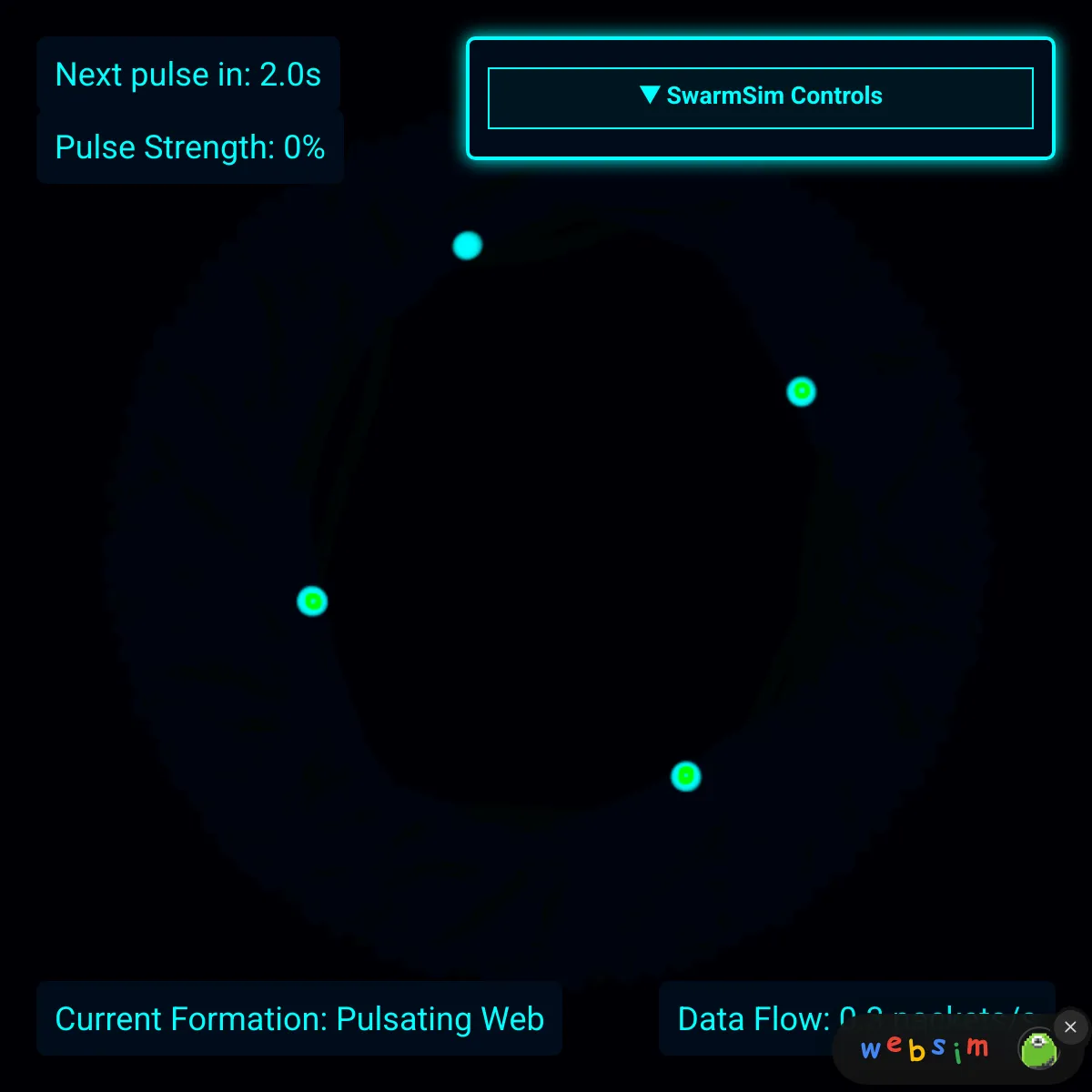 SwarmSim: Pulsating Firefly Network
