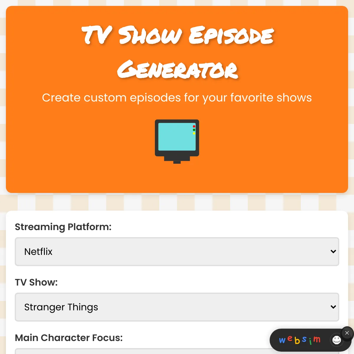 Tv Show Episode Generator