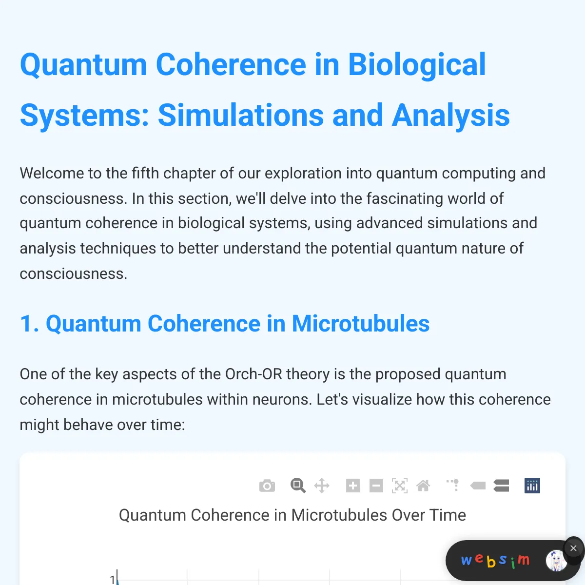 Quantum Coherence in Biological Systems: Simulations and Analysis