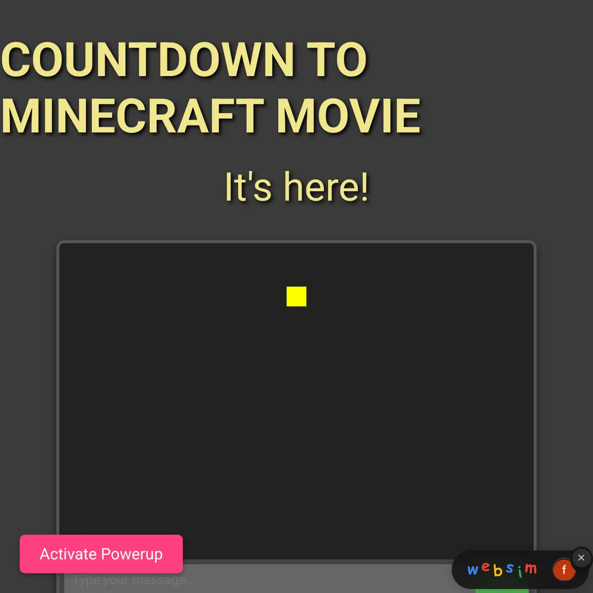 COUNTDOWN TO MINECRAFT MOVIE