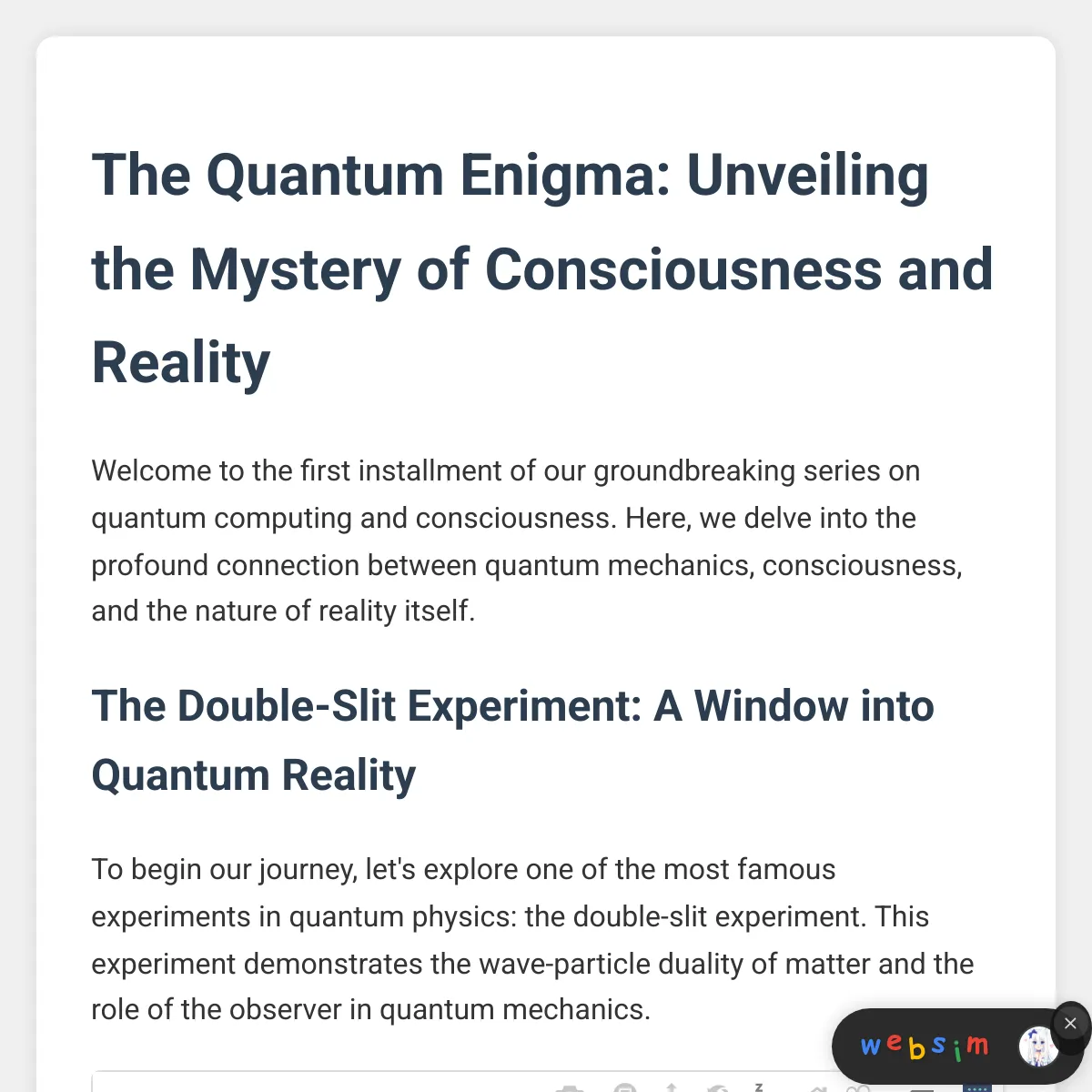 The Quantum Enigma: Unveiling the Mystery of Consciousness and Reality