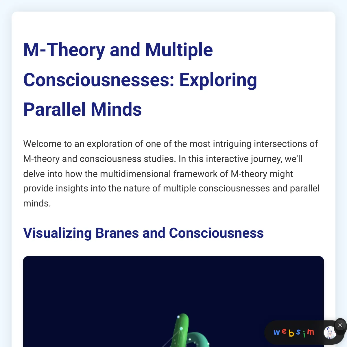 M-Theory and Multiple Consciousnesses: Exploring Parallel Minds