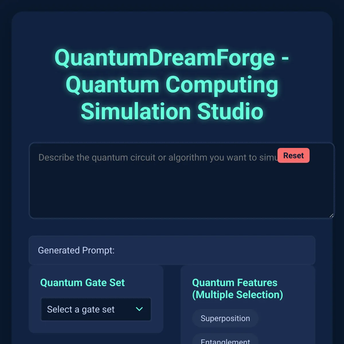 QuantumDreamForge - Quantum Computing Simulation Studio