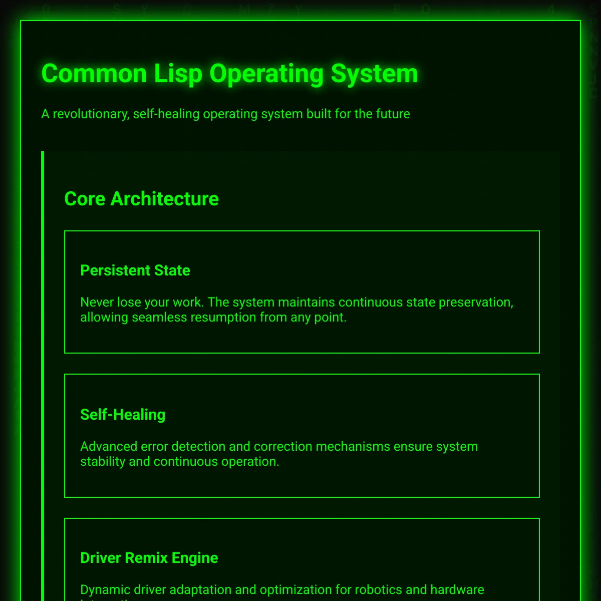 Common Lisp Operating System