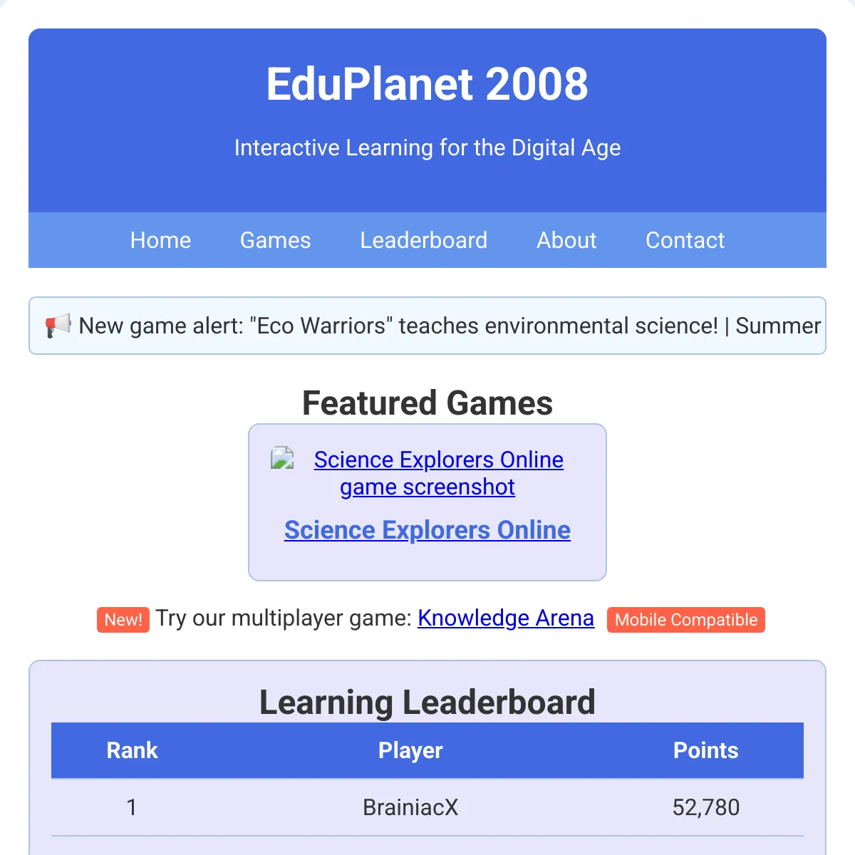 EduPlanet 2008 - Interactive Learning for the Digital Age