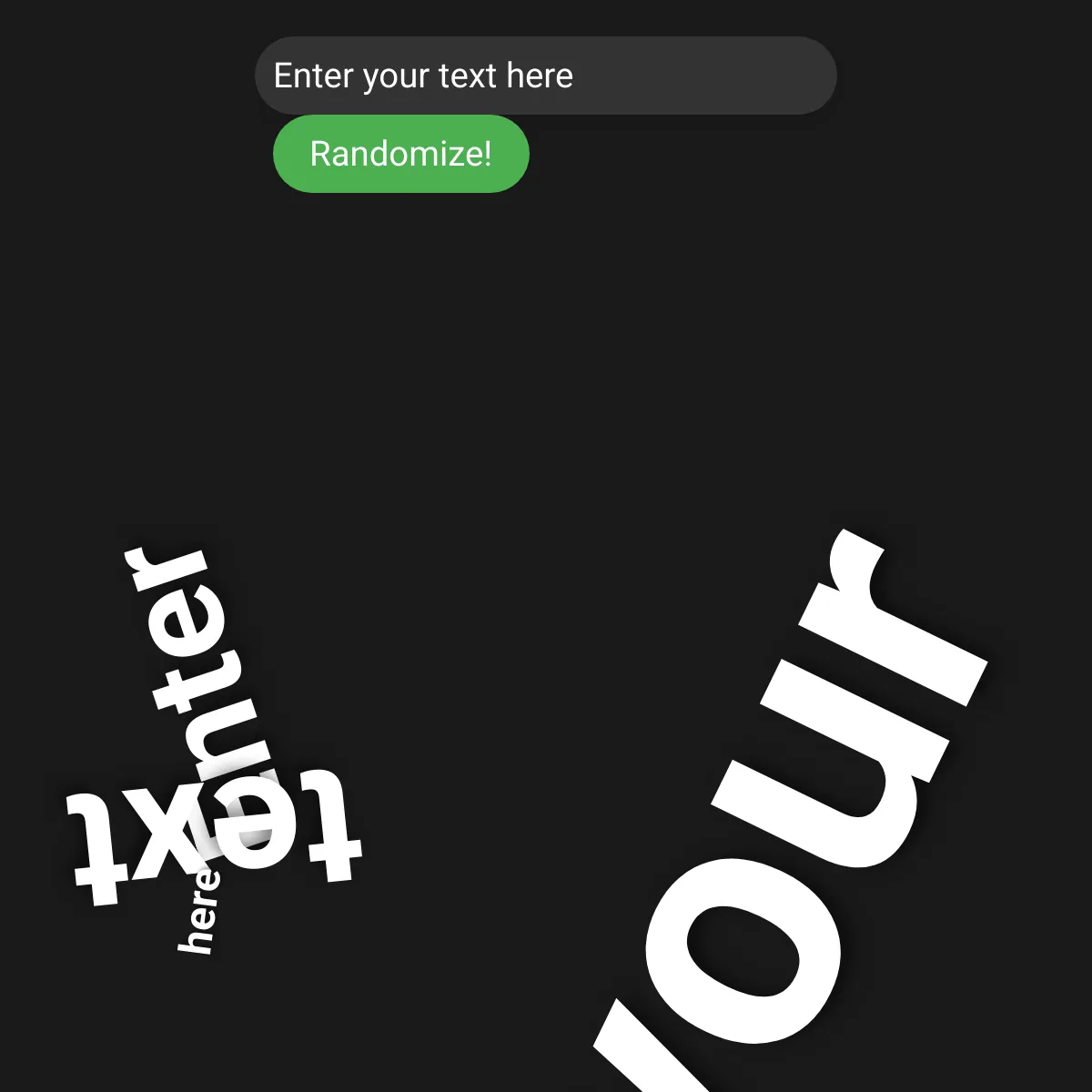 Fullscreen Creative Text Visualization