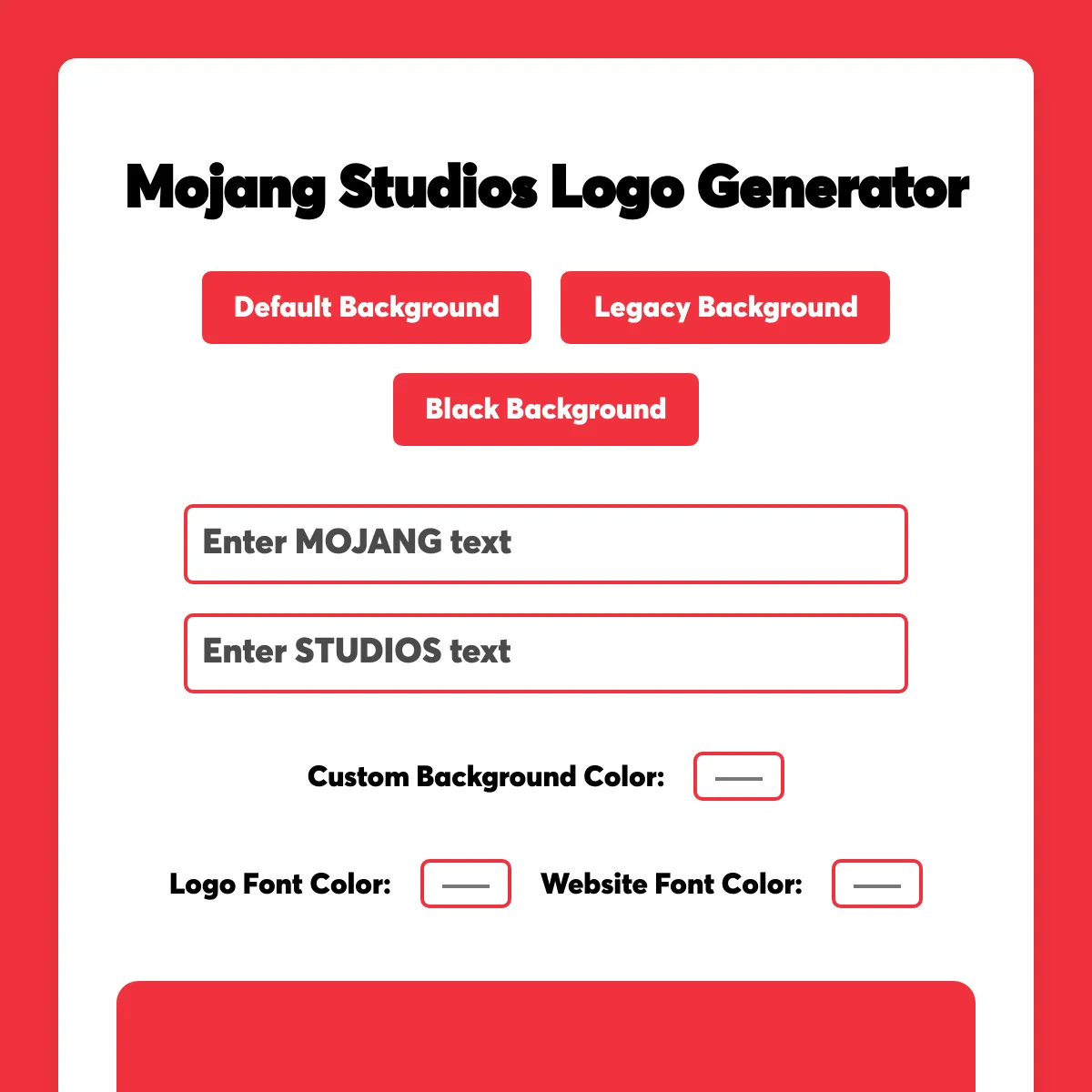 Mojang Studios Logo Generator