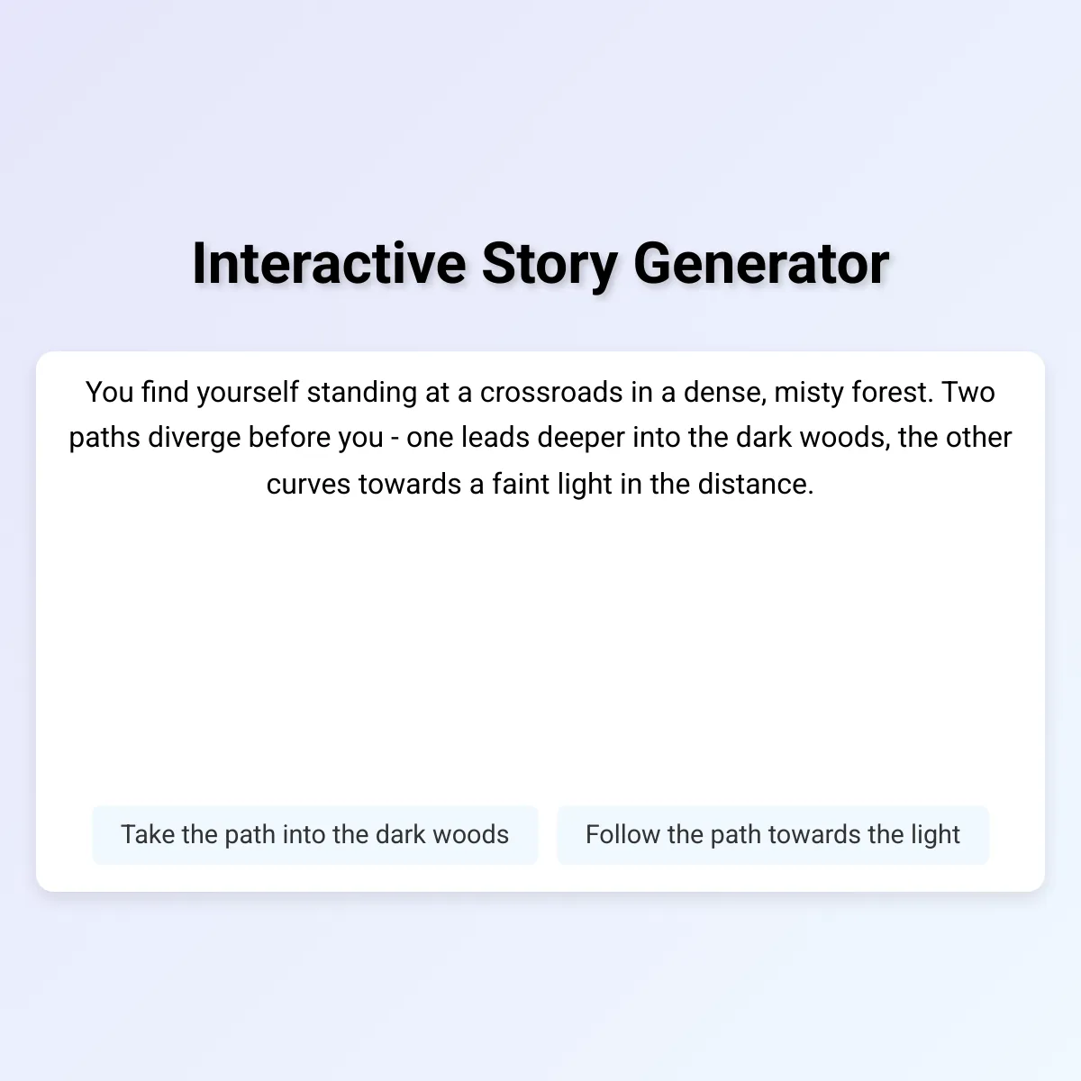 Interactive Story Generator