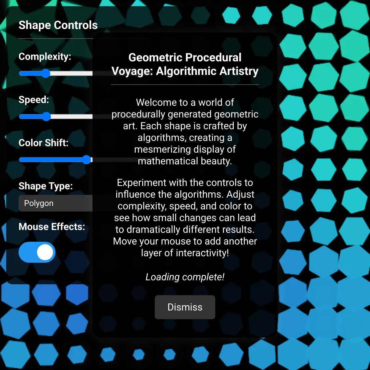 Geometric Procedural Voyage: Algorithmic Artistry
