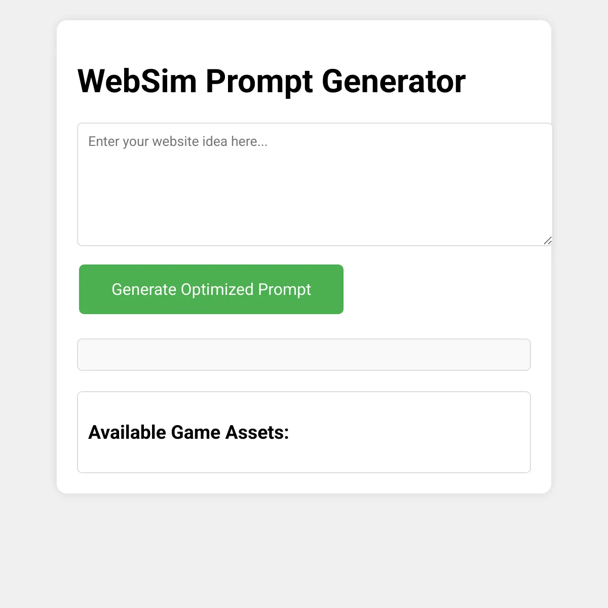 WebSim Prompt Generator