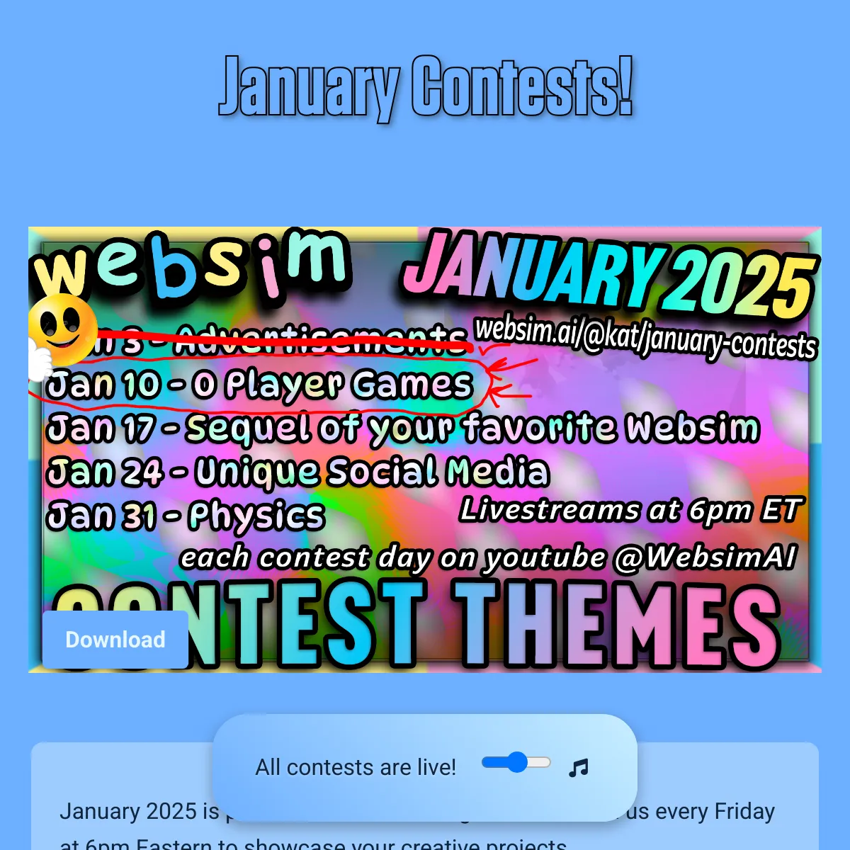 january contests! THIS WEEK: Ads!