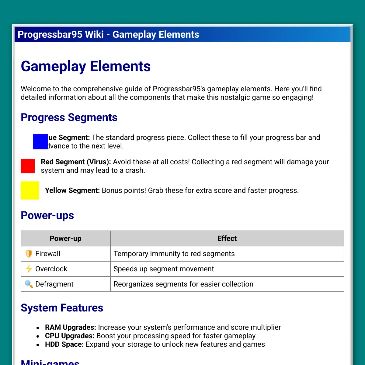 Progressbar95 Wiki - 90s Style