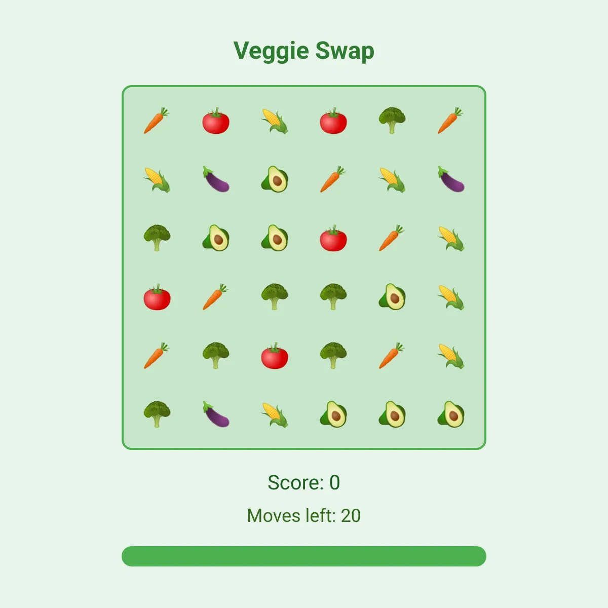 Veggie Swap: Healthy Match-3 Adventure