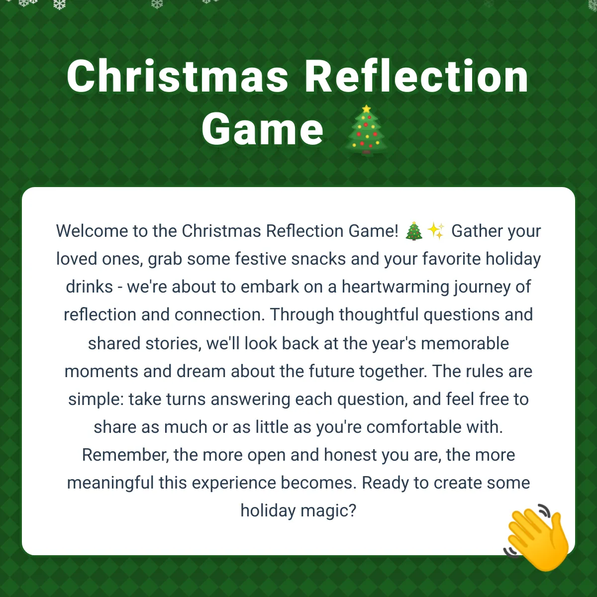 Christmas Reflection Game