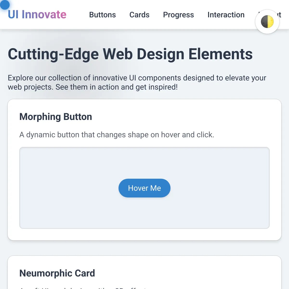 UI Innovate - Cutting-Edge Web Design Elements