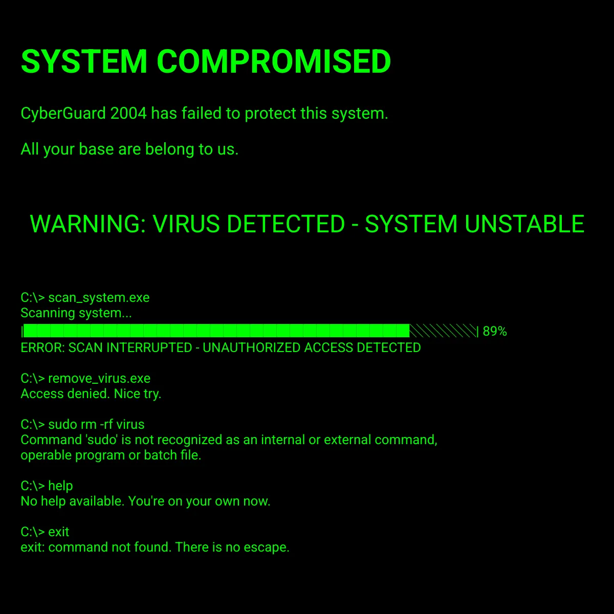 CyberGuard 2004 - SYSTEM COMPROMISED