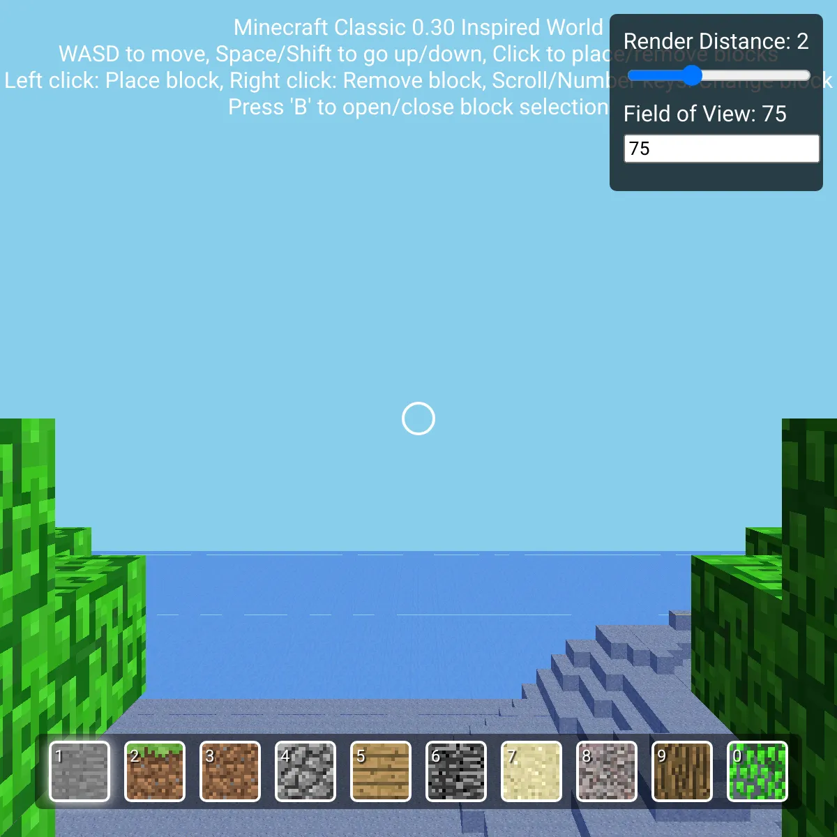 Minecraft Classic 0.30 Inspired World - WebSim