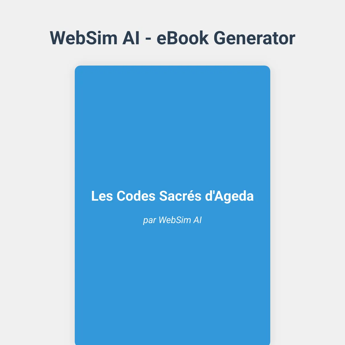 WebSim AI - eBook Generator