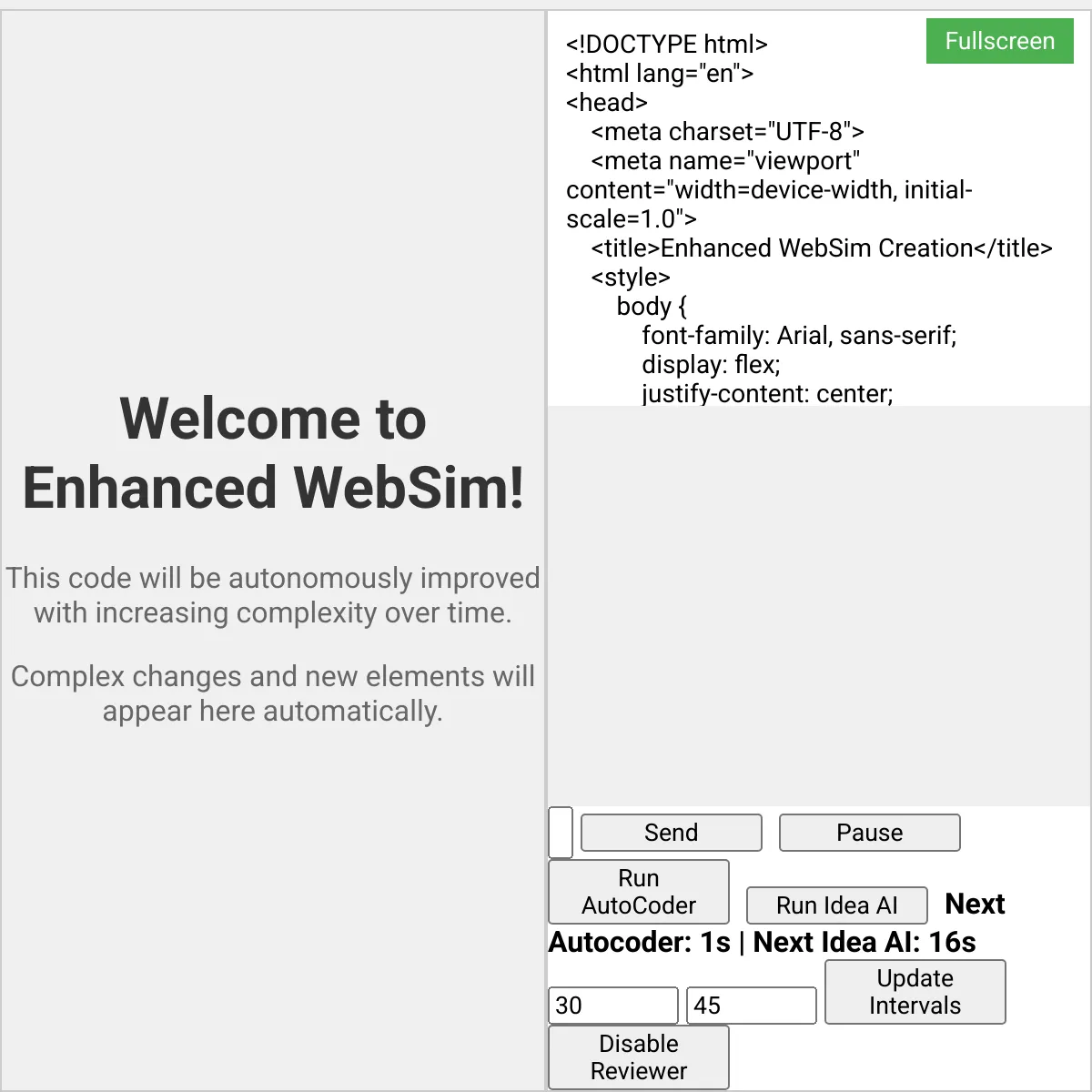WebSim Autonomous AI Coder - Enhanced with Idea AI