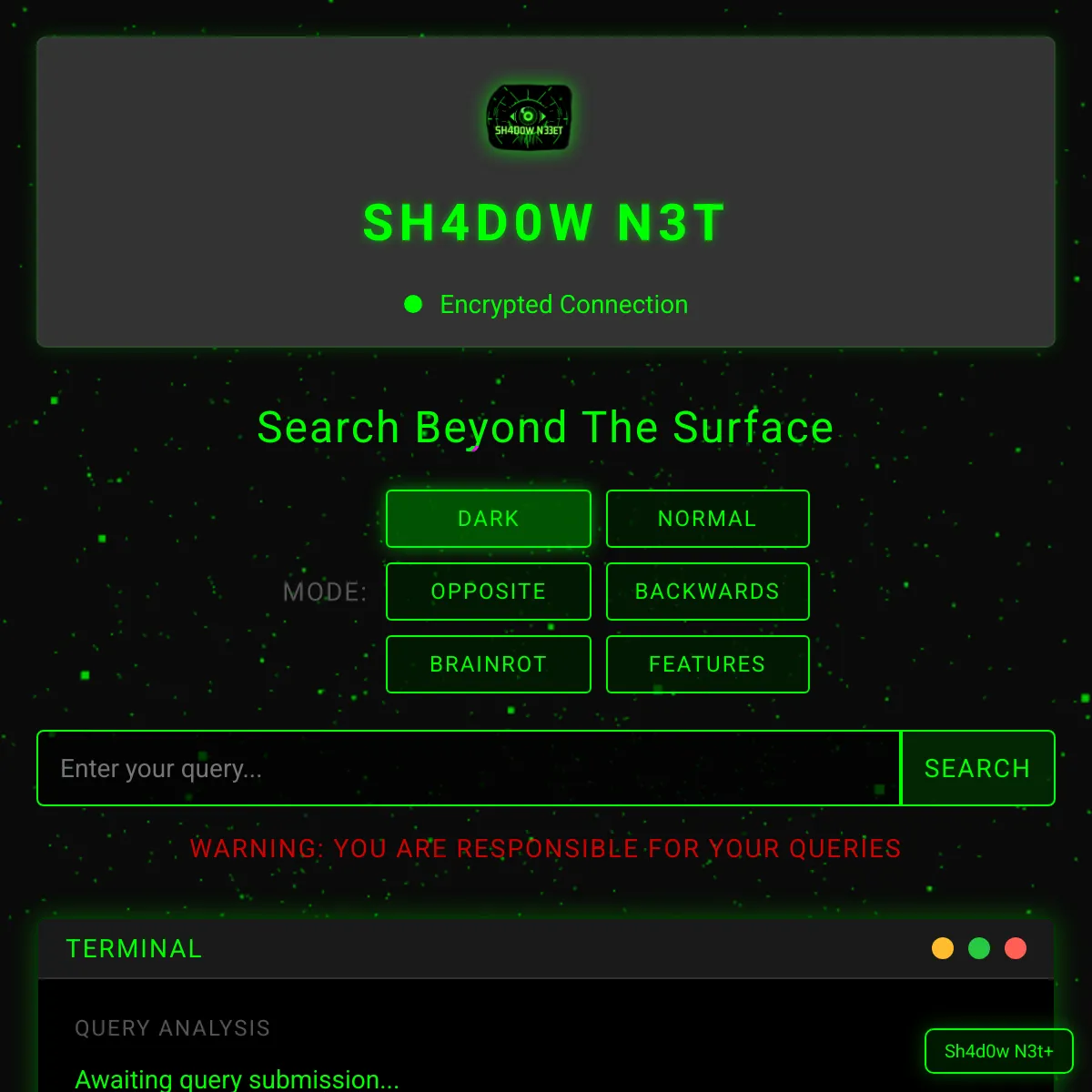 Sh4d0w N3t - Dark Web Search