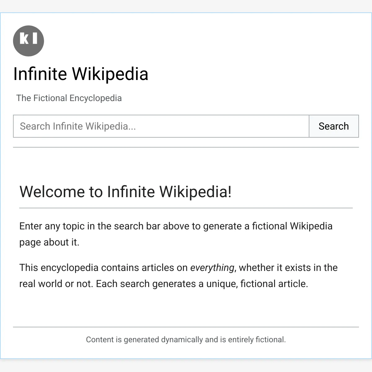 Infinite Wikipedia