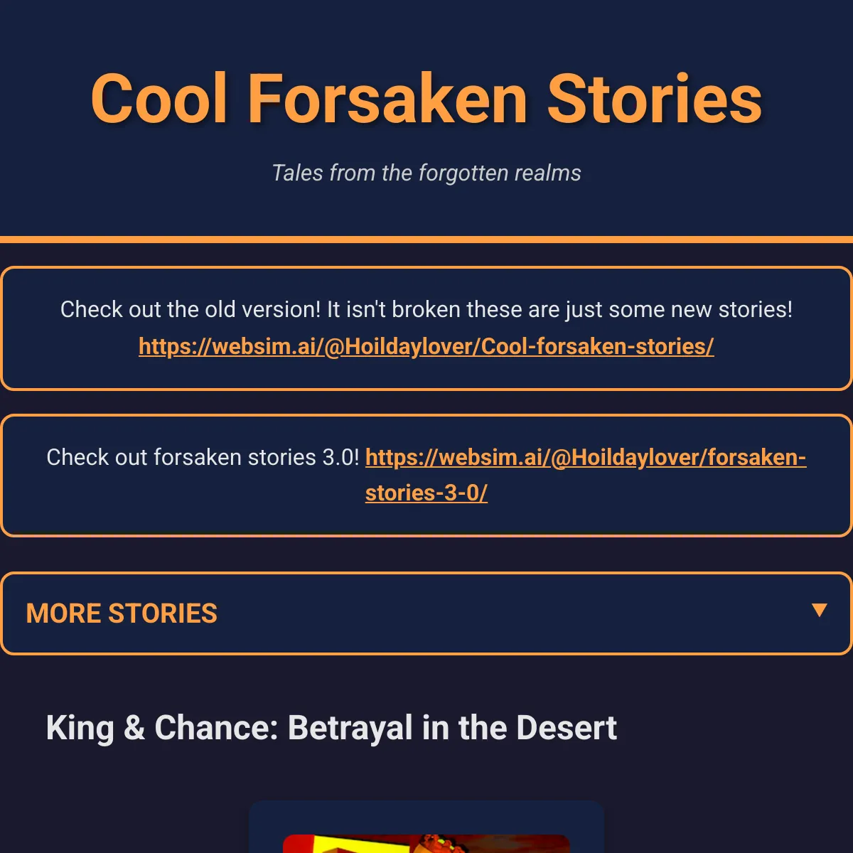 Cool forsaken stories 2.0