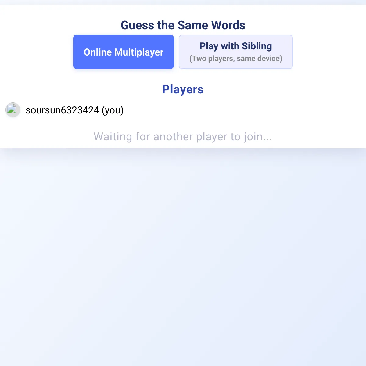 Guess the Same Words - Multiplayer Game