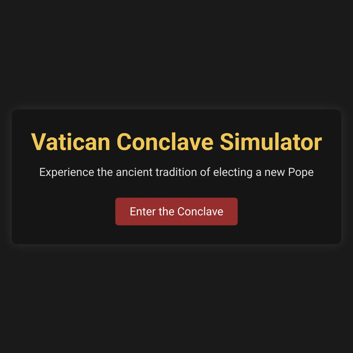 Vatican Conclave Simulator