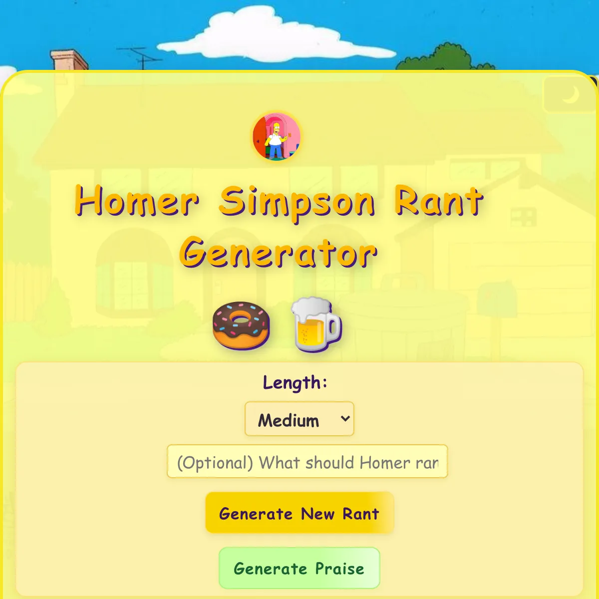 Homer Simpson Rant Generator