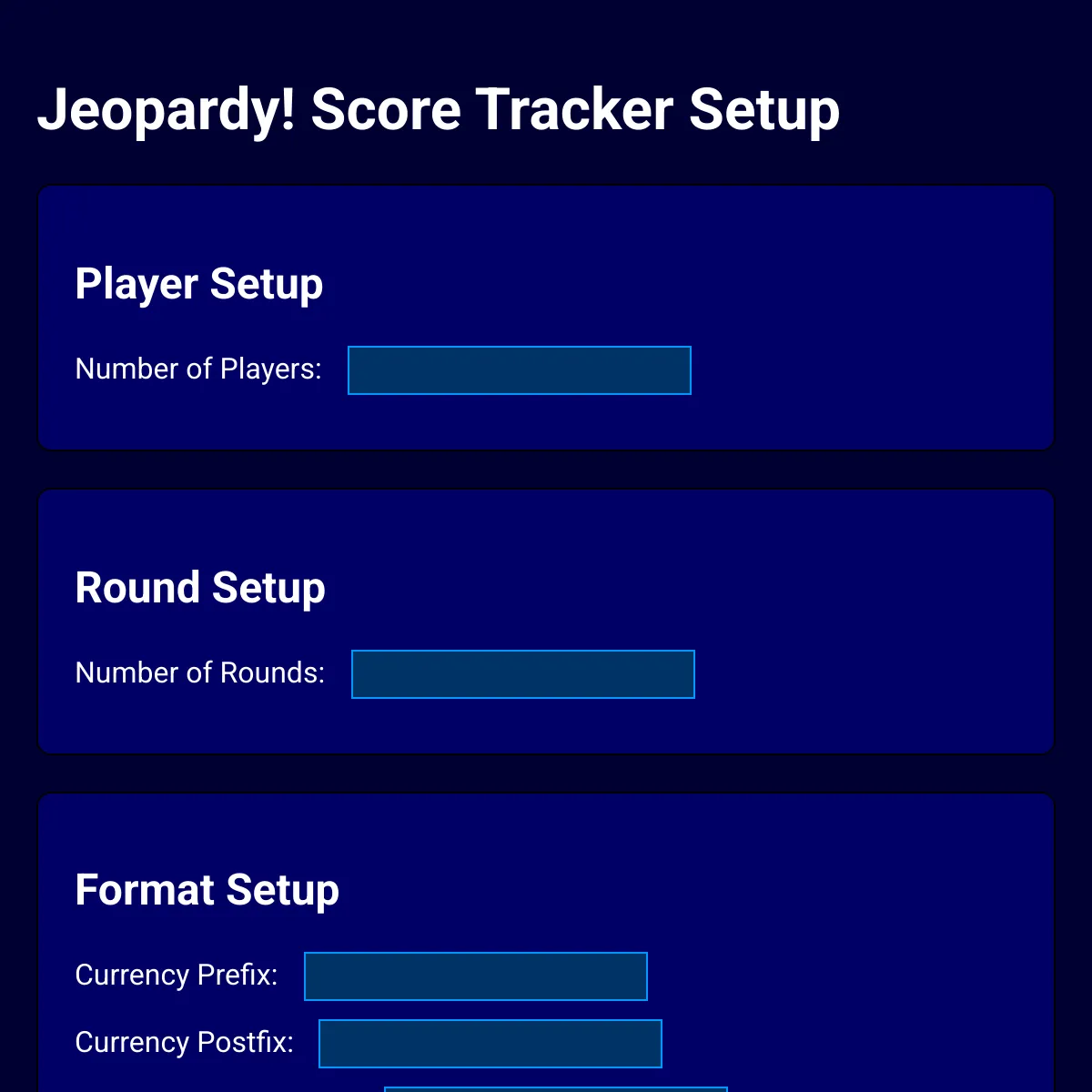 Jeopardy! Score Tracker