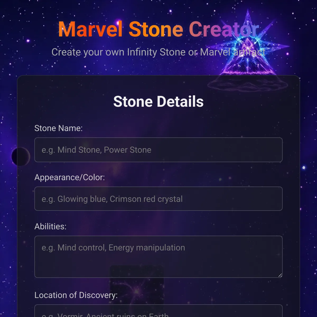 Marvel Stone Creator
