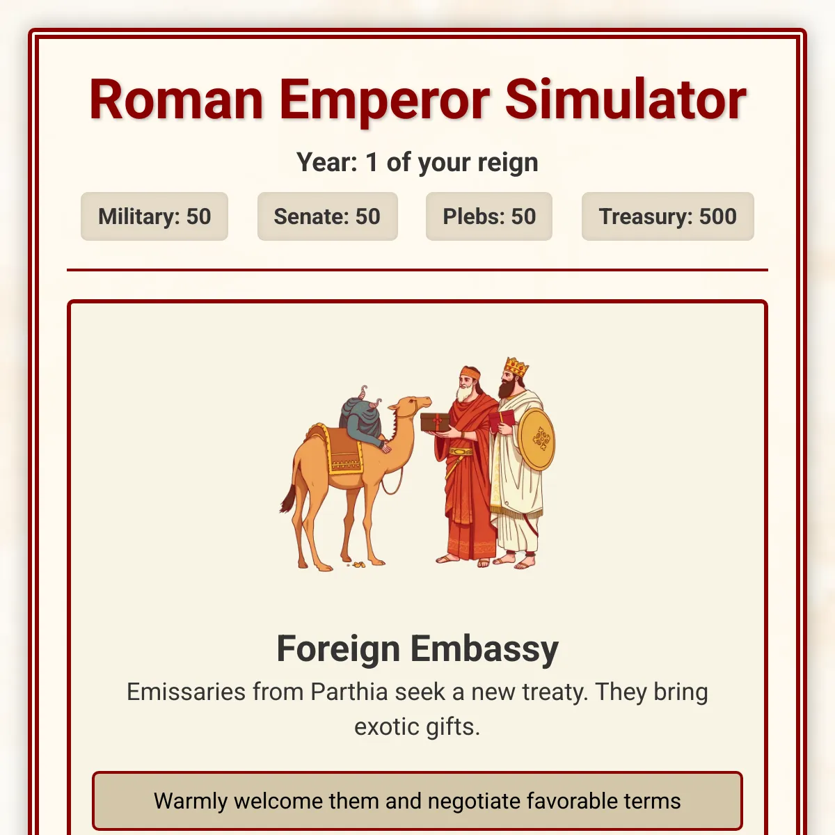Roman Emperor Simulator