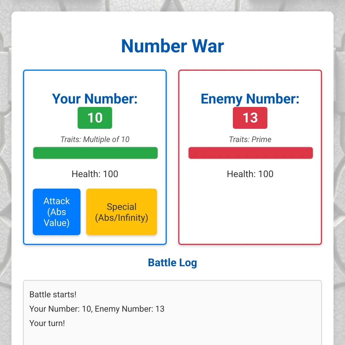 Number War: The Fight