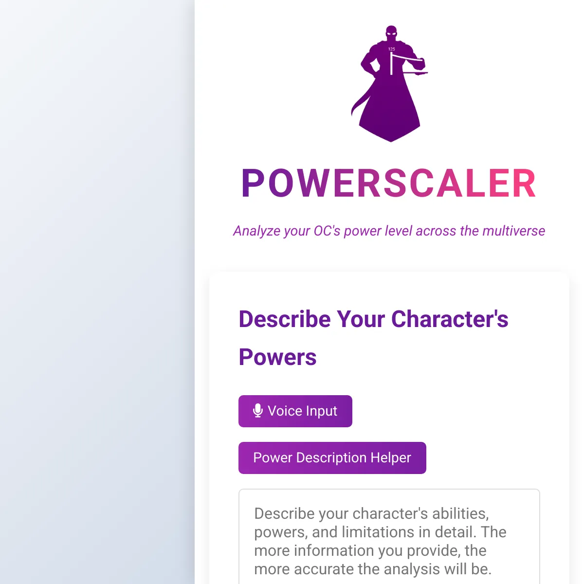 PowerScaler - Analyze Your Character's Power Level