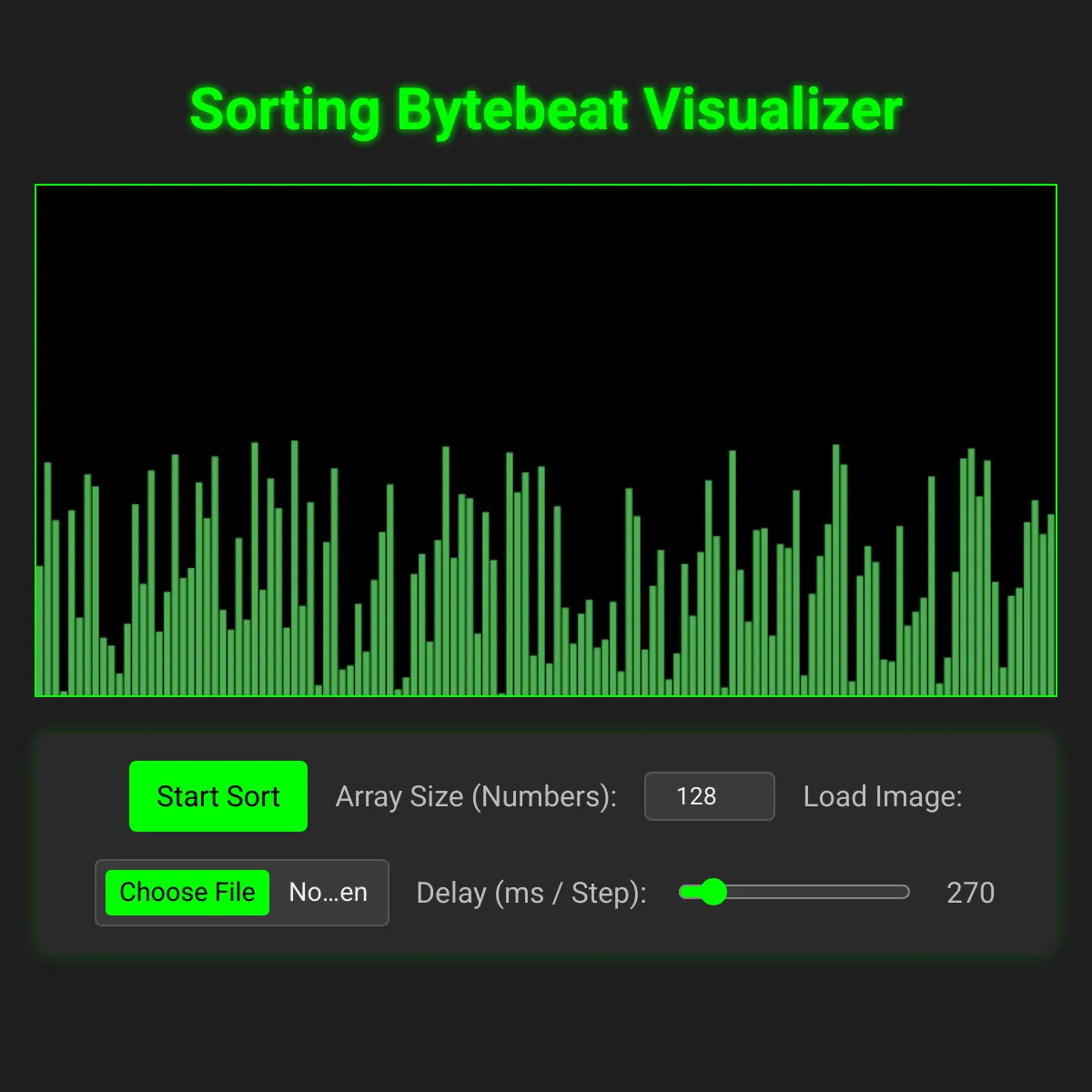 Sorting Bytebeat Visualizer